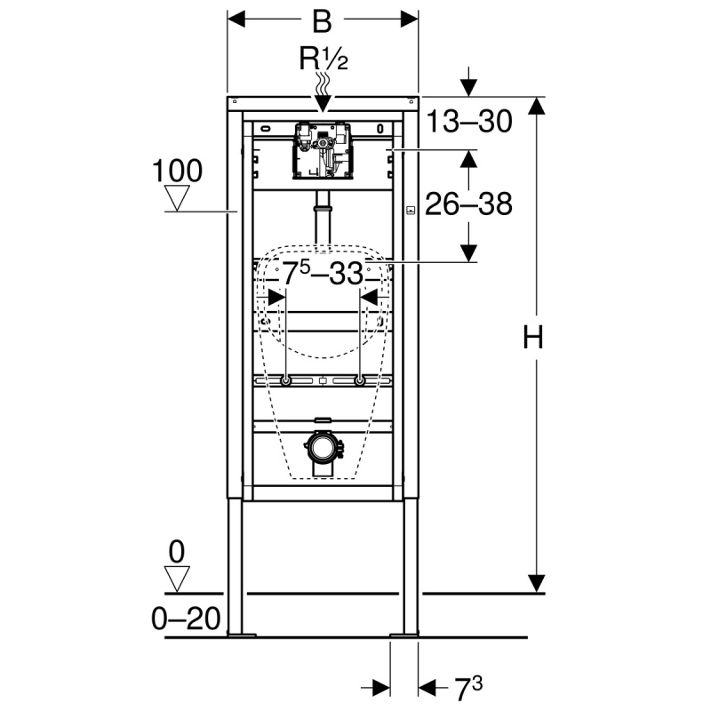 Geberit Duofix Basic F Urinal Universal 130 Cm F Urinalsteuerung