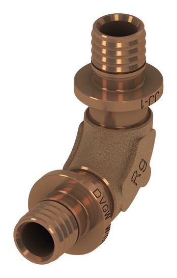 707325 | TECEflex Bogen 90° druckverlustoptimiert 25 x 25 mm Rotguss/Siliziumbronze