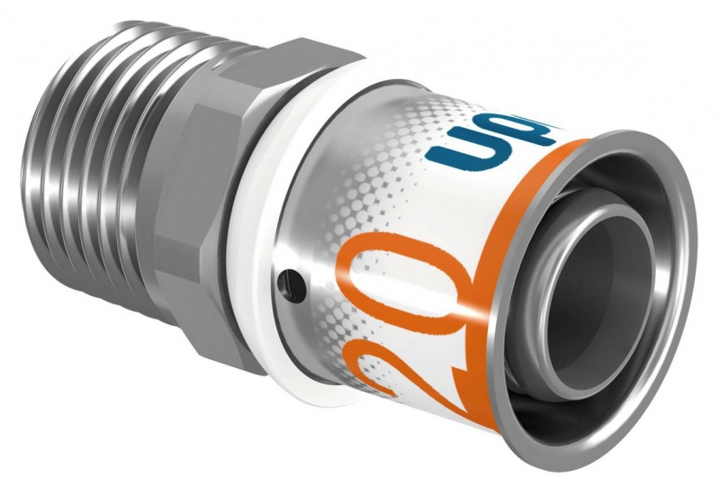 1070505 | UPONOR S-Press PLUS Übergangsnippel 20 mm x 3/4"AG, aus Messing verzinnt